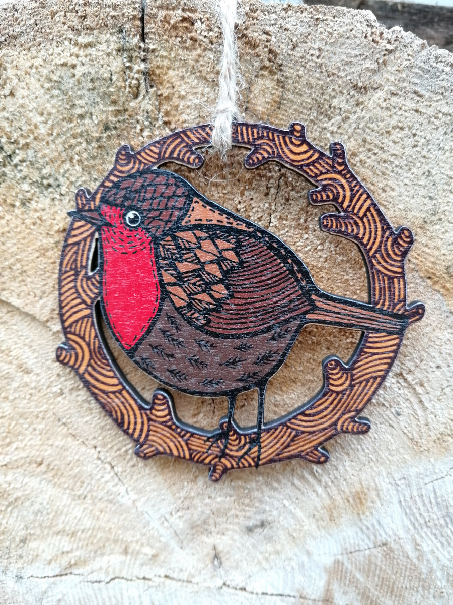 Robin wooden decoration – small-stories